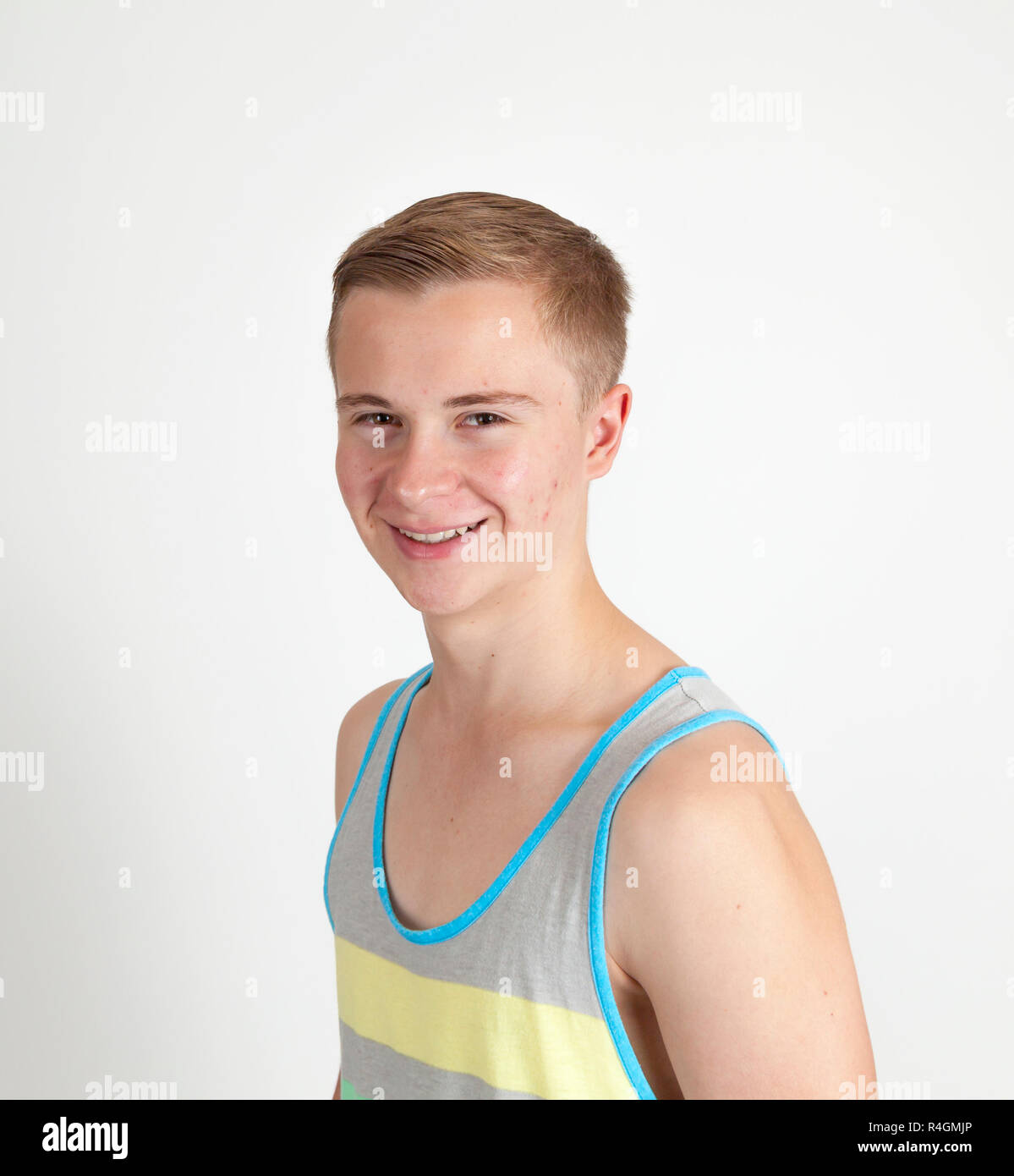 Portrait of a positive adolescent boy in puberty Stock Photo - Alamy