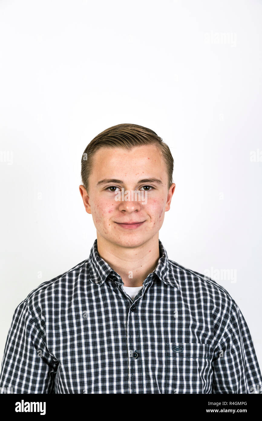 smart friendly looking teenage boy Stock Photo - Alamy