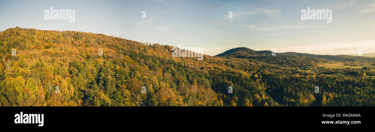 Aerial panorama golden autumn woods hi-res stock photography and images ...