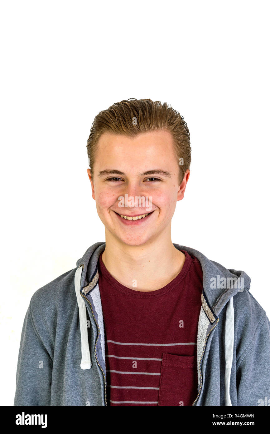 friendly looking teenage boy Stock Photo - Alamy