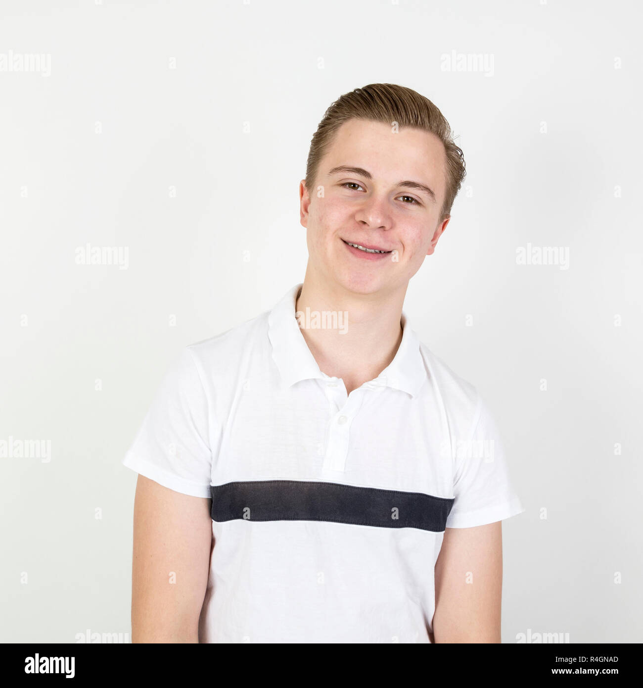 cute sixteen year old boy in studio Stock Photo - Alamy