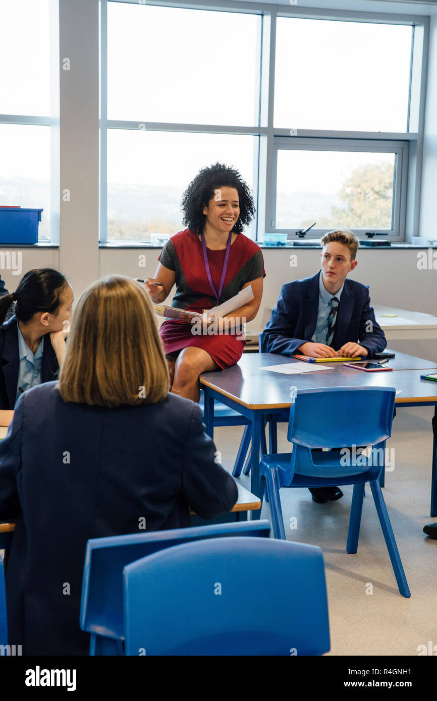 Happy High School Lesson Stock Photo - Alamy