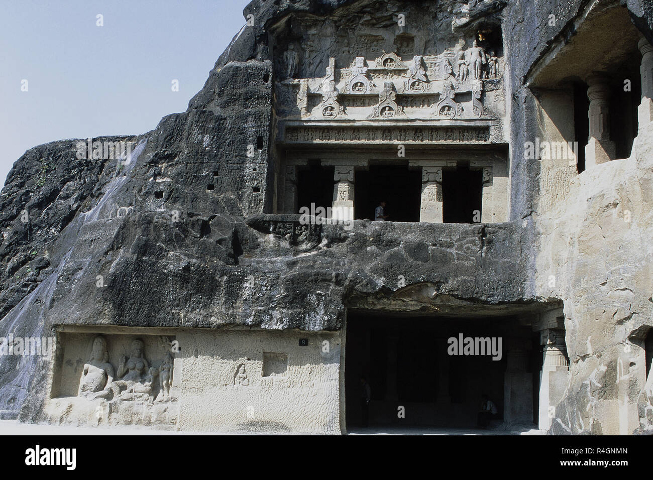 Buddhist cave number 9, Ellora, Aurangabad, Maharashtra, India, Asia ...