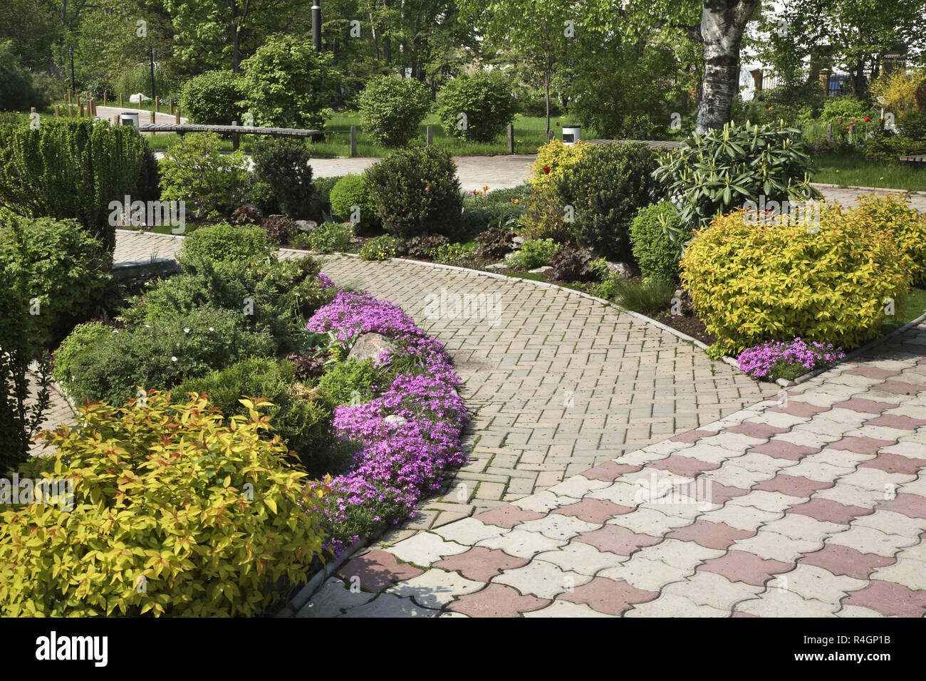 Park in museum of local lore in Yuzhno-Sakhalinsk. Sakhalin island ...