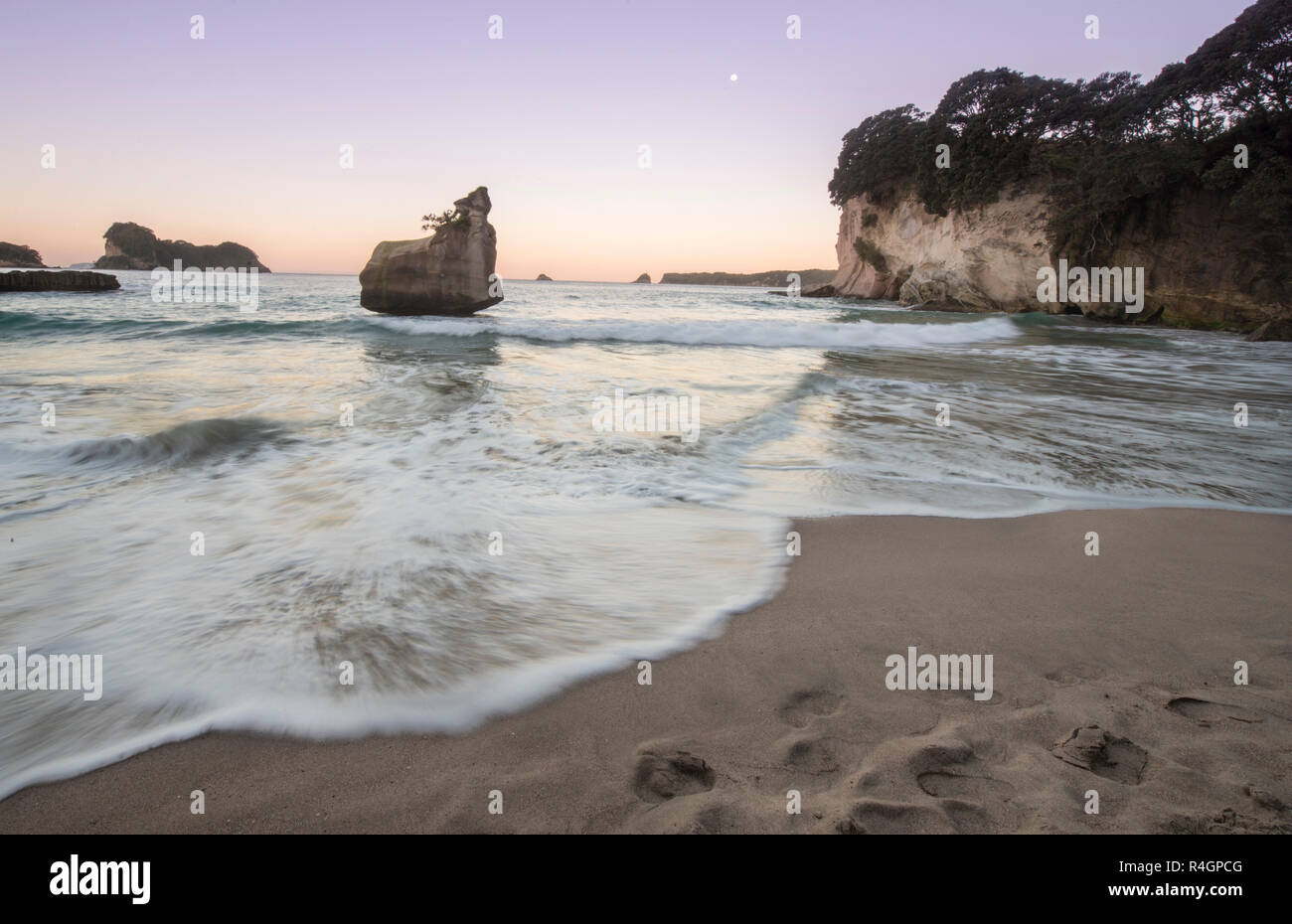 View of cathedral cove on coromandel peninsula hi-res stock photography ...