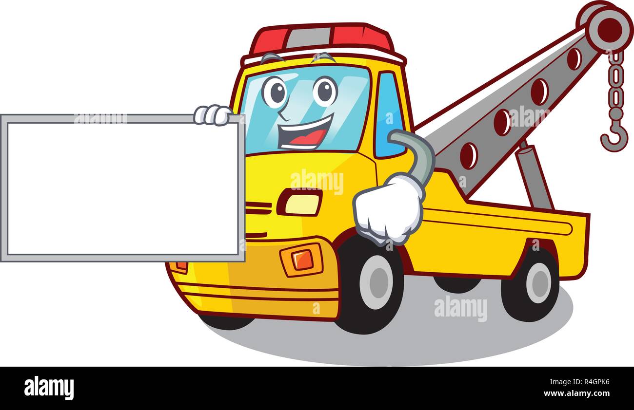 With board Cartoon tow truck isolated on rope Stock Vector Image & Art ...