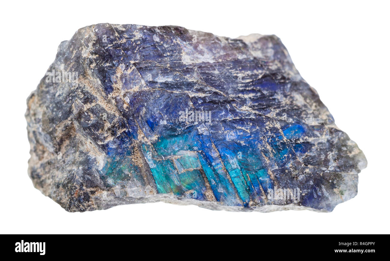 specimen of Labradorite stone isolated Stock Photo - Alamy