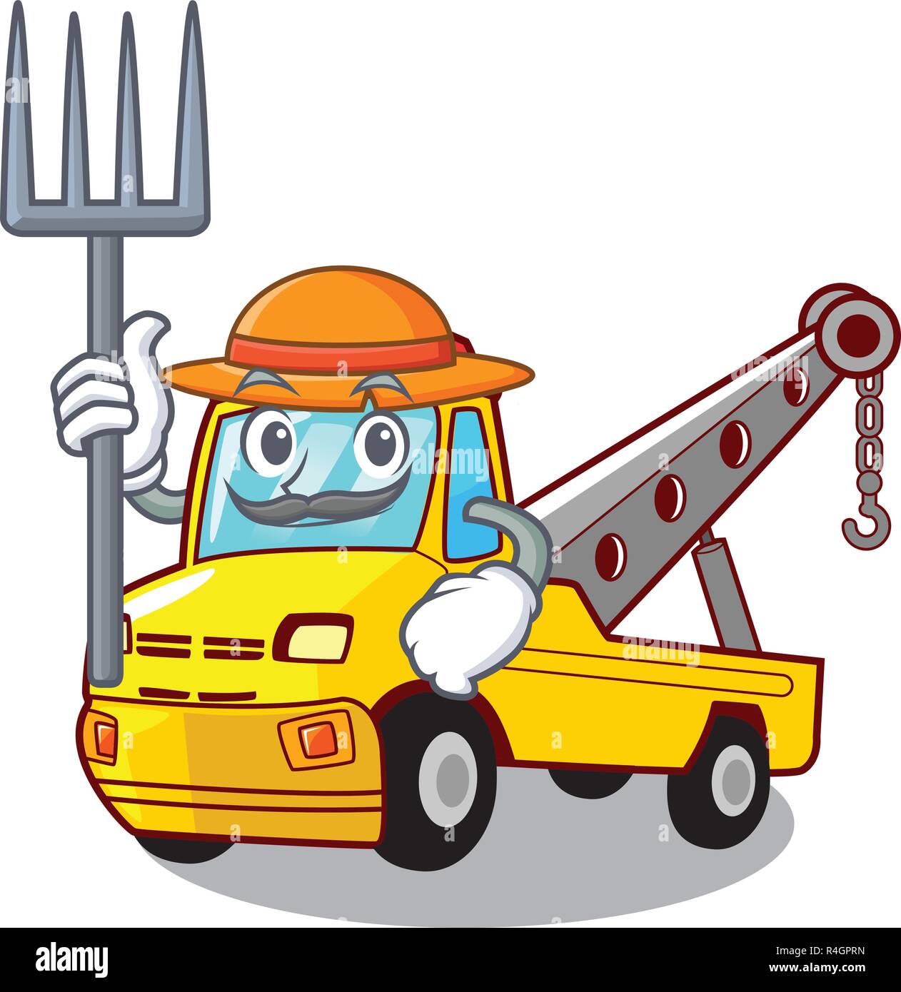 Farmer Cartoon tow truck isolated on rope Stock Vector Image & Art - Alamy