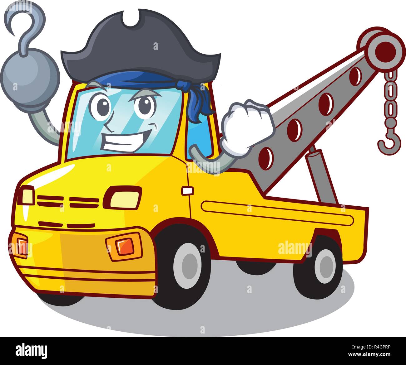 Pirate Cartoon tow truck isolated on rope Stock Vector Image & Art - Alamy