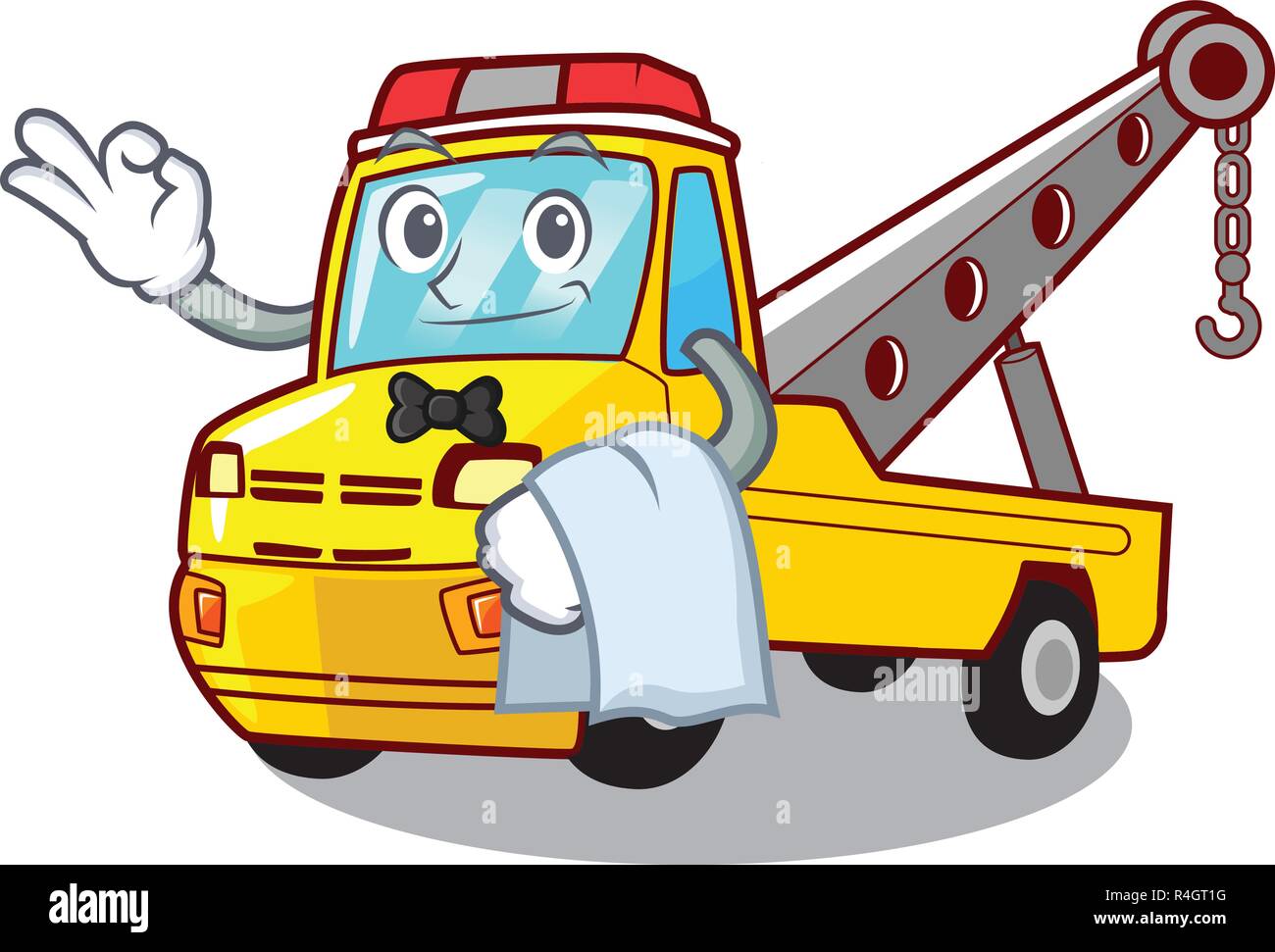 Waiter transportation on truck towing cartoon car Stock Vector Image ...