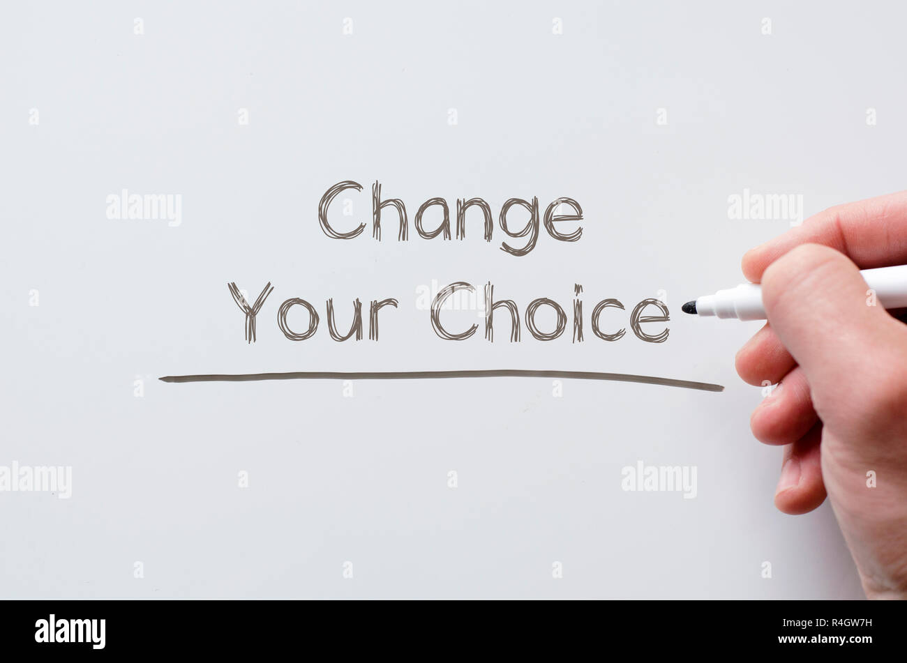 Change your choice written on whiteboard Stock Photo - Alamy