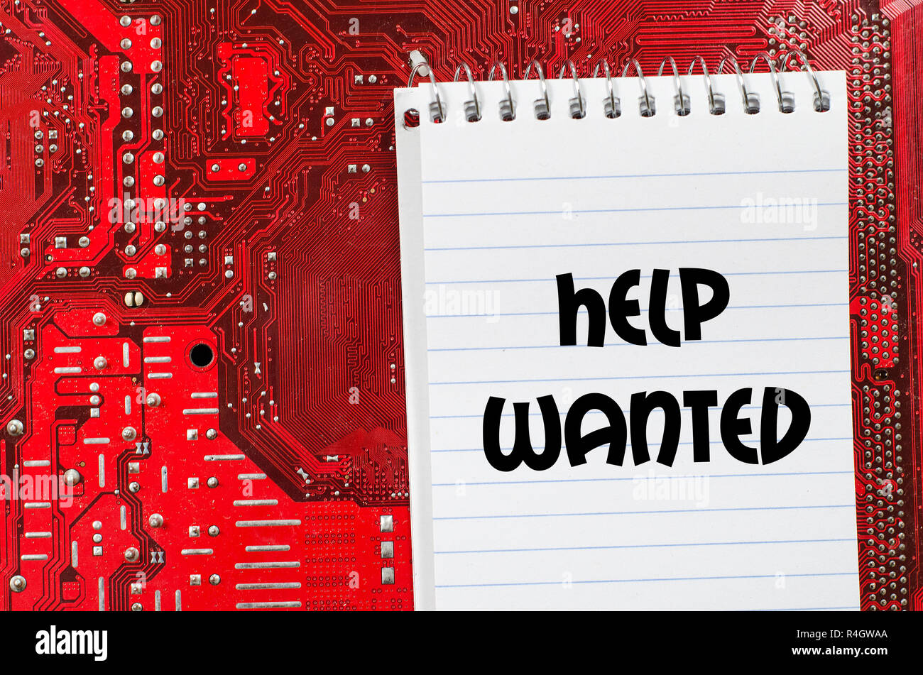 Help wanted text concept Stock Photo - Alamy