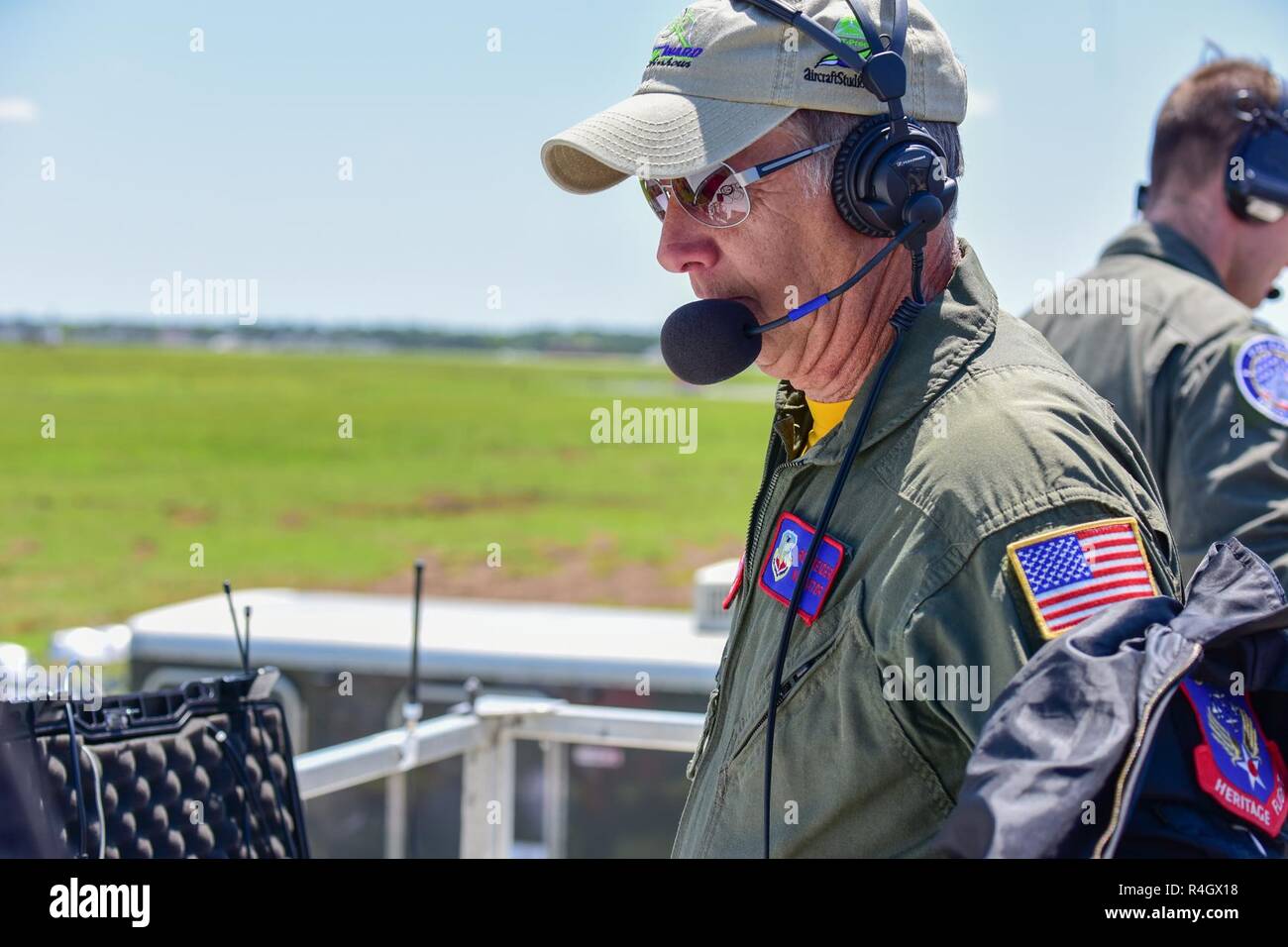 Rob Rider, the announcer from Mach 1 Productions, walks the public ...