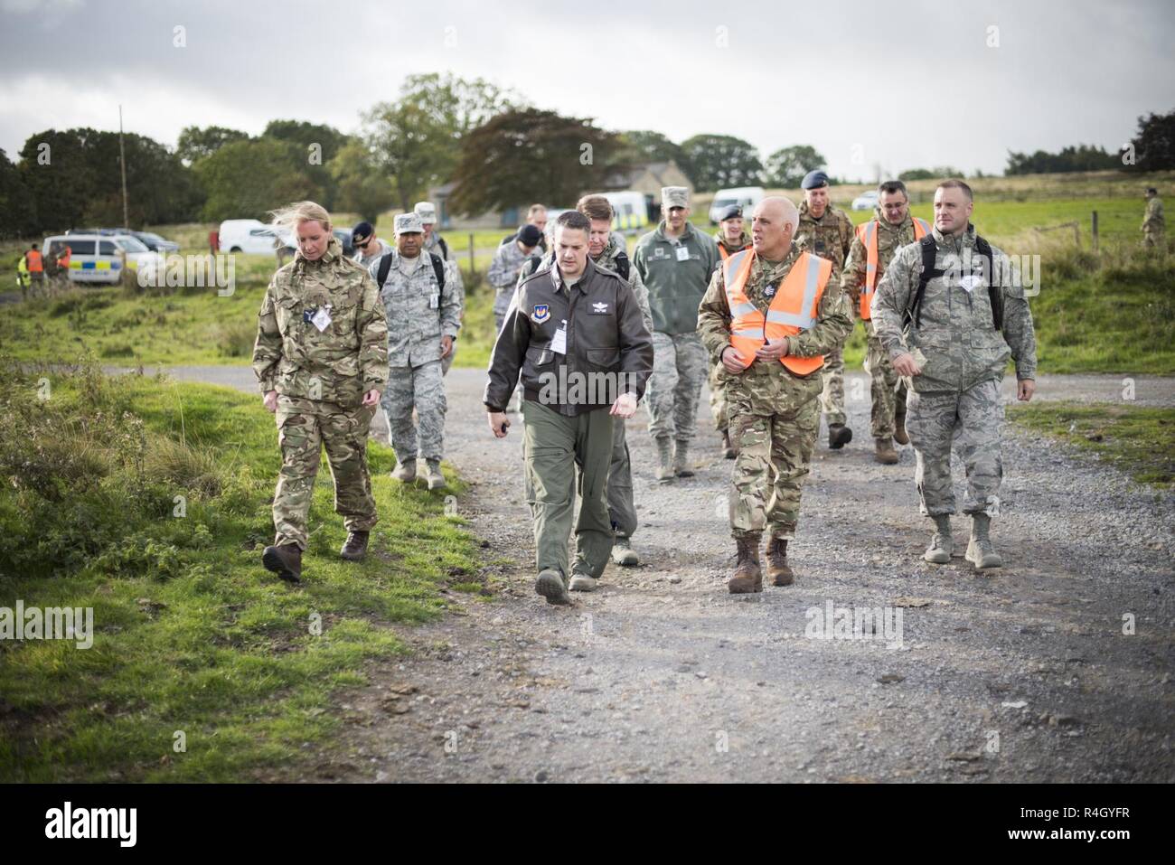 U.S. Air Force Airmen speak with Royal Air Force airmen about emergency ...