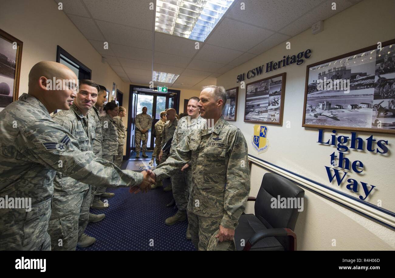 U.S. Air Force Maj. Gen. John M. Wood (right), Commander of 3rd Air ...