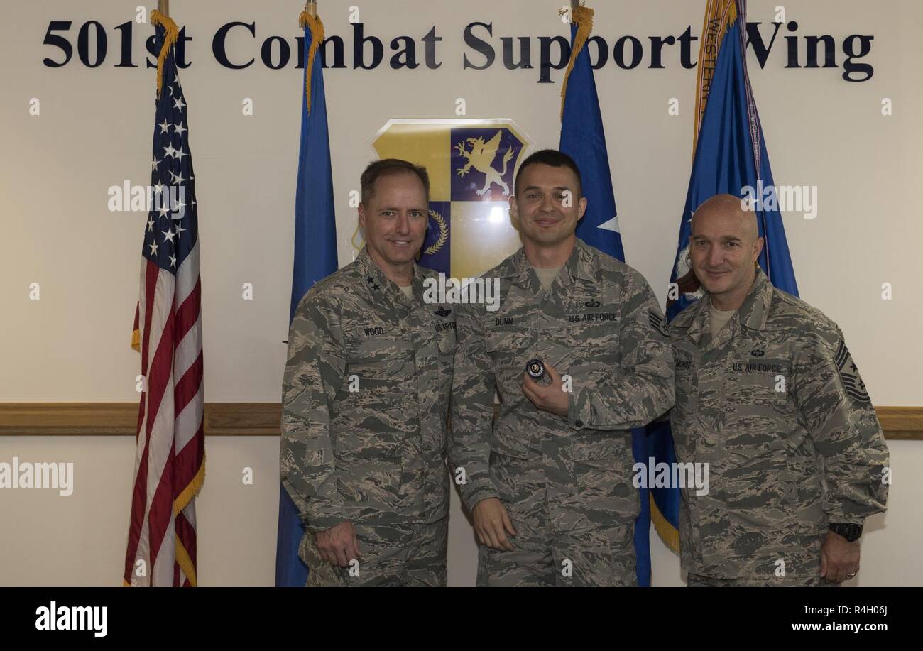 U.S. Air Force Maj. Gen. John M. Wood (left), Commander of 3rd Air ...