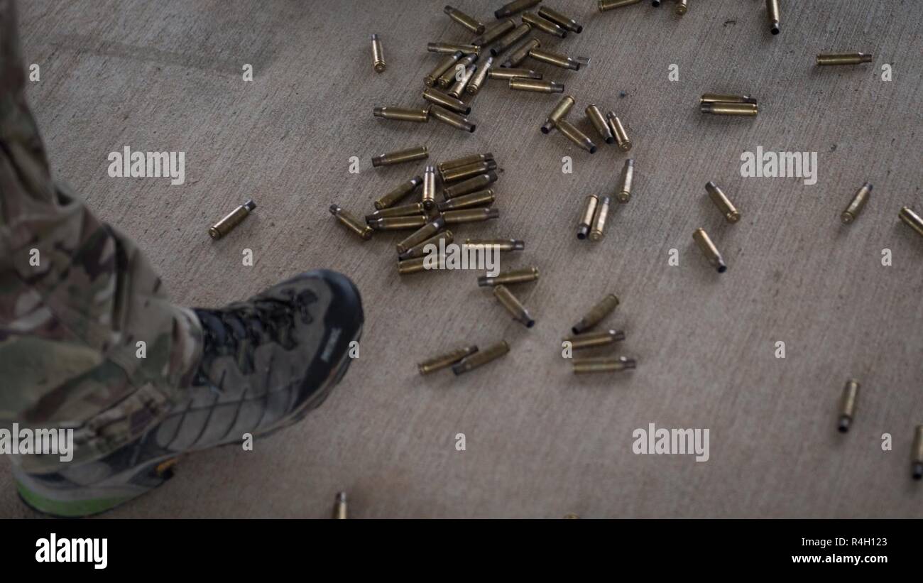 Shell casings cover the ground at the Bossier Parish Sheriff’s ...