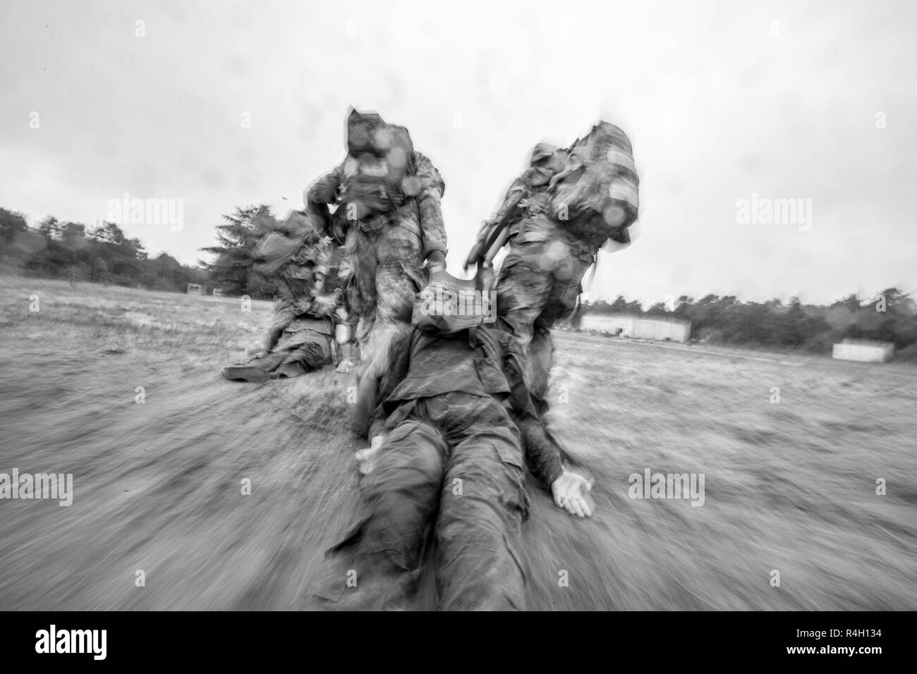 New Jersey Army National Guard combat medics pull simulated casualties ...