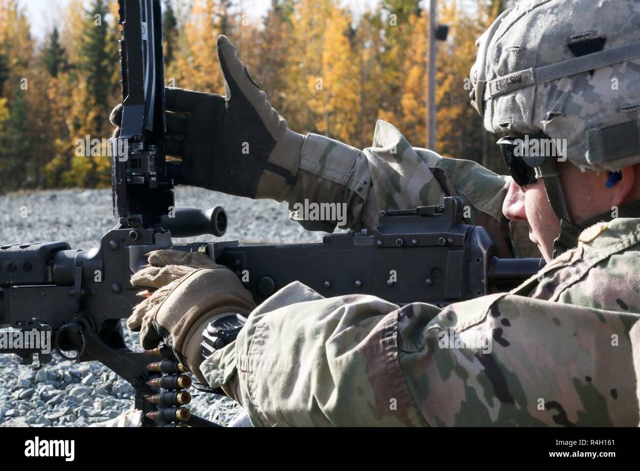 A paratrooper with 6th Brigade Engineer Battalion, 4th Infantry Brigade ...
