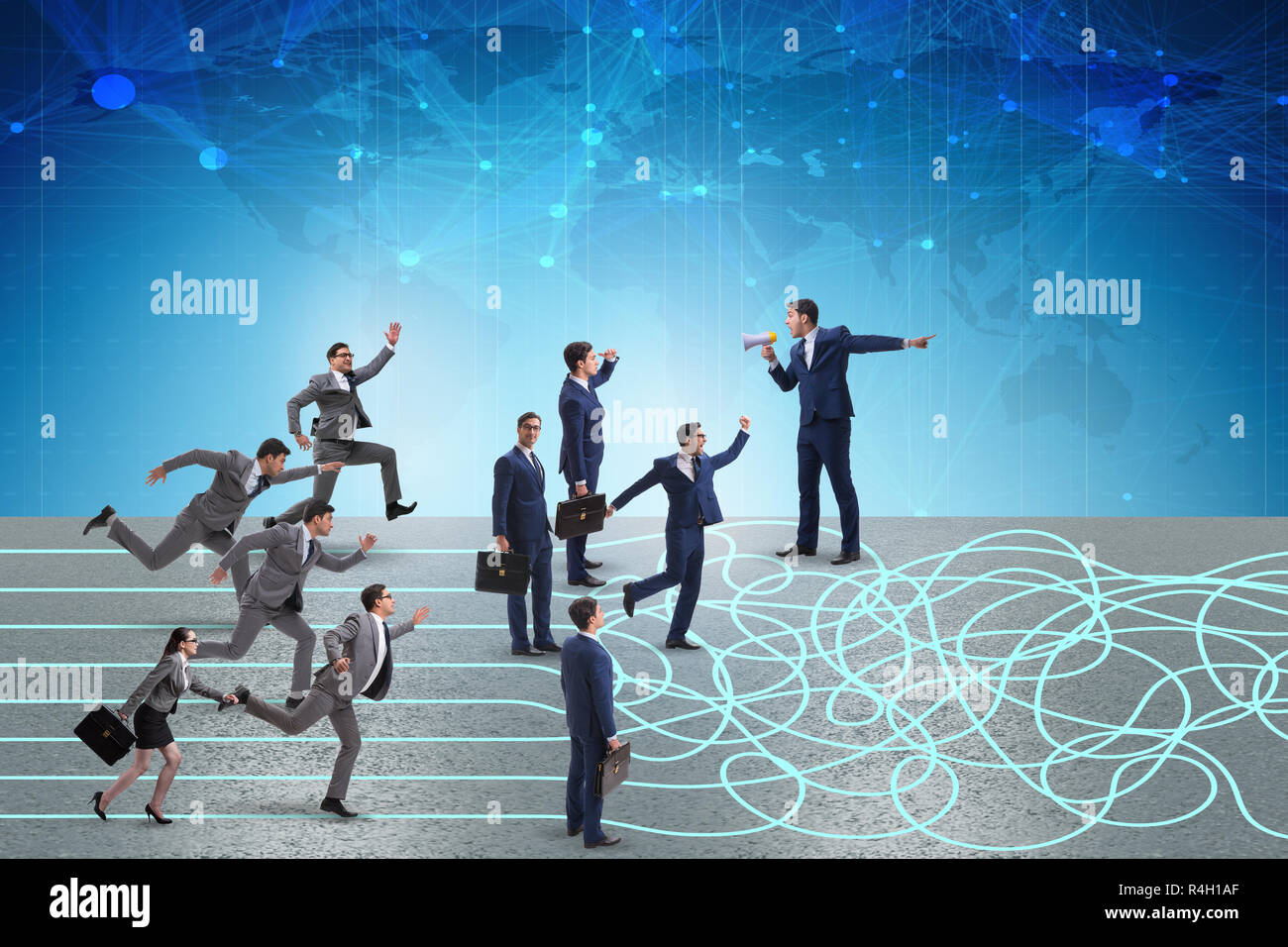 Business people in uncertainty concept Stock Photo - Alamy