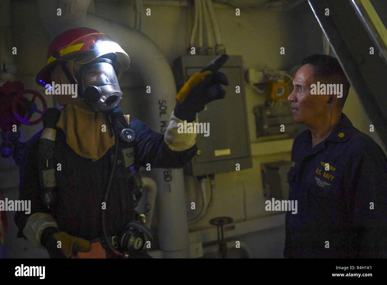 SOUTH CHINA SEA (Sept. 26, 2018) LCDR Edwin Catubig, chief engineer ...