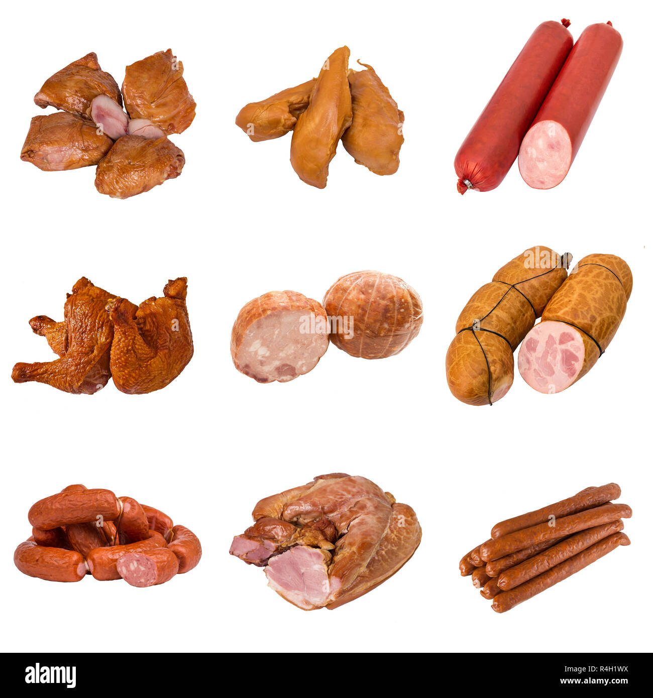set of a different meat products Stock Photo - Alamy