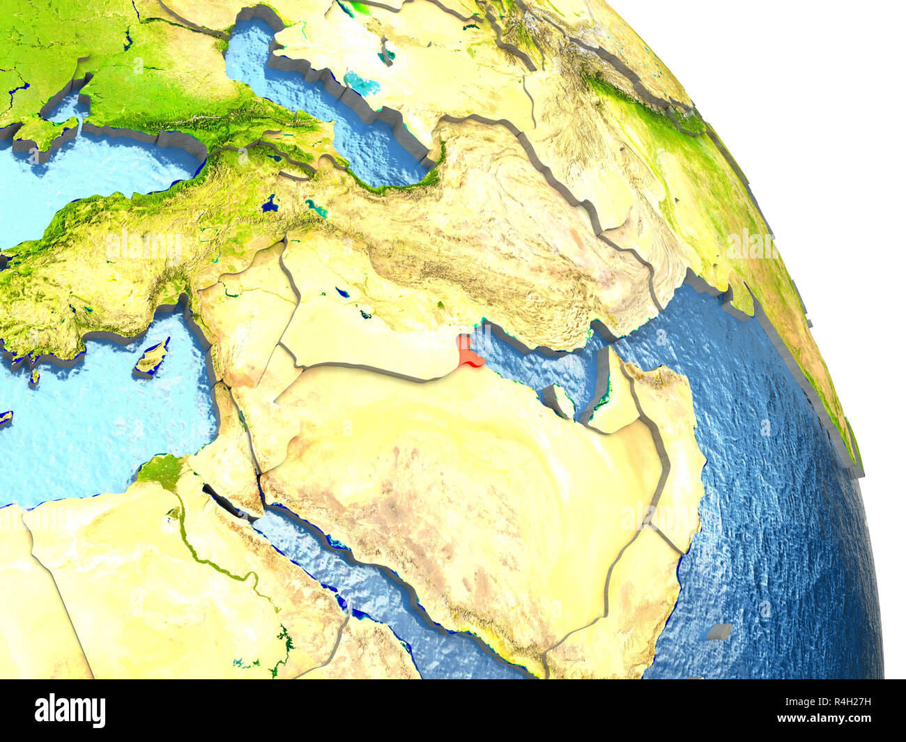 Kuwait map satellite geography hi-res stock photography and images - Alamy