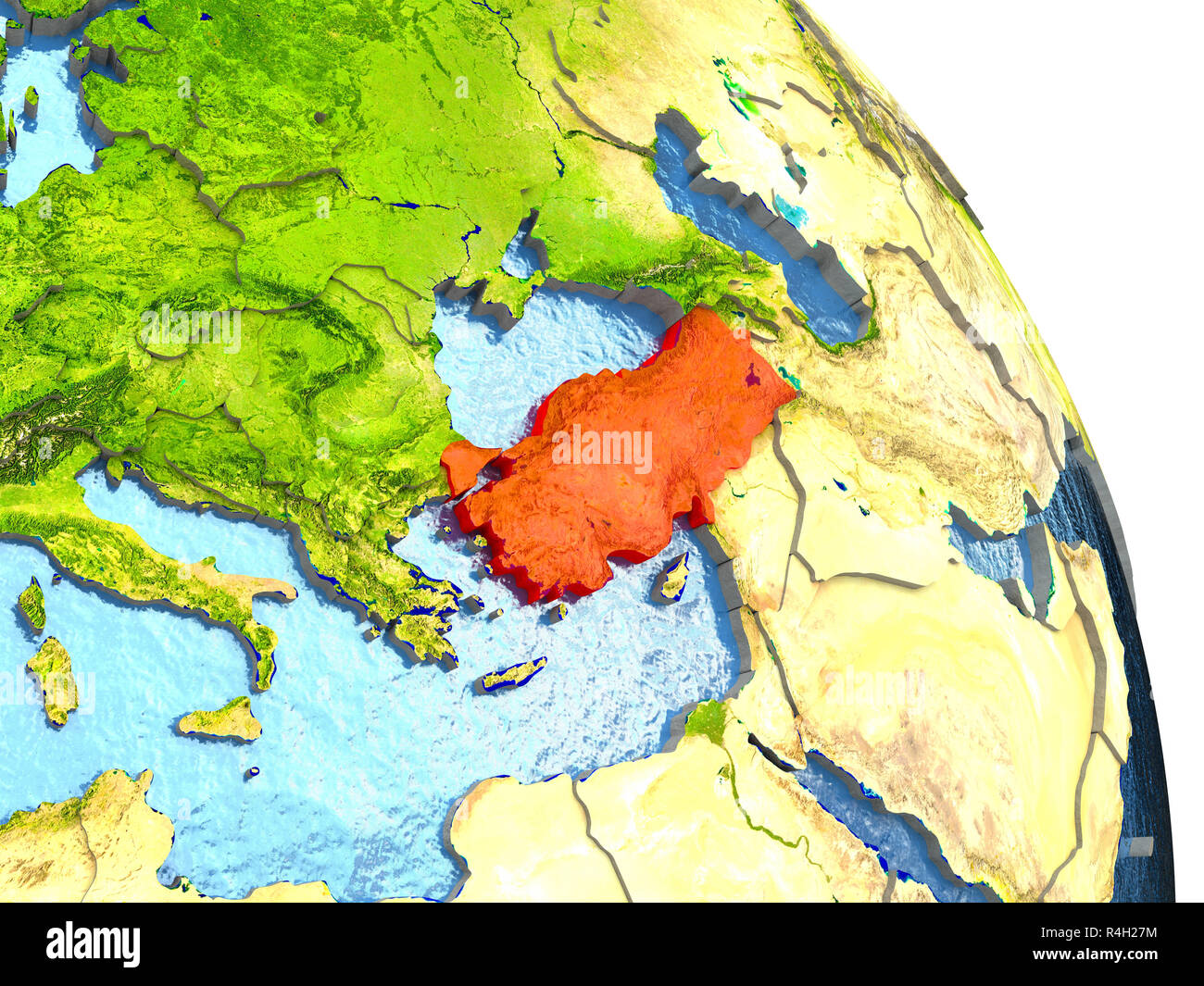Turkey on Earth in red Stock Photo - Alamy
