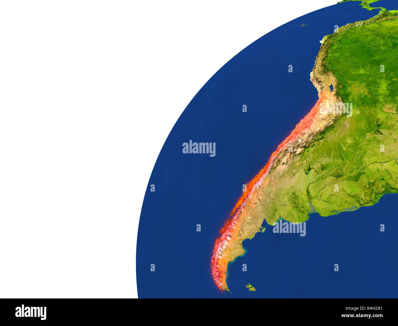 Country of Chile satellite view Stock Photo - Alamy
