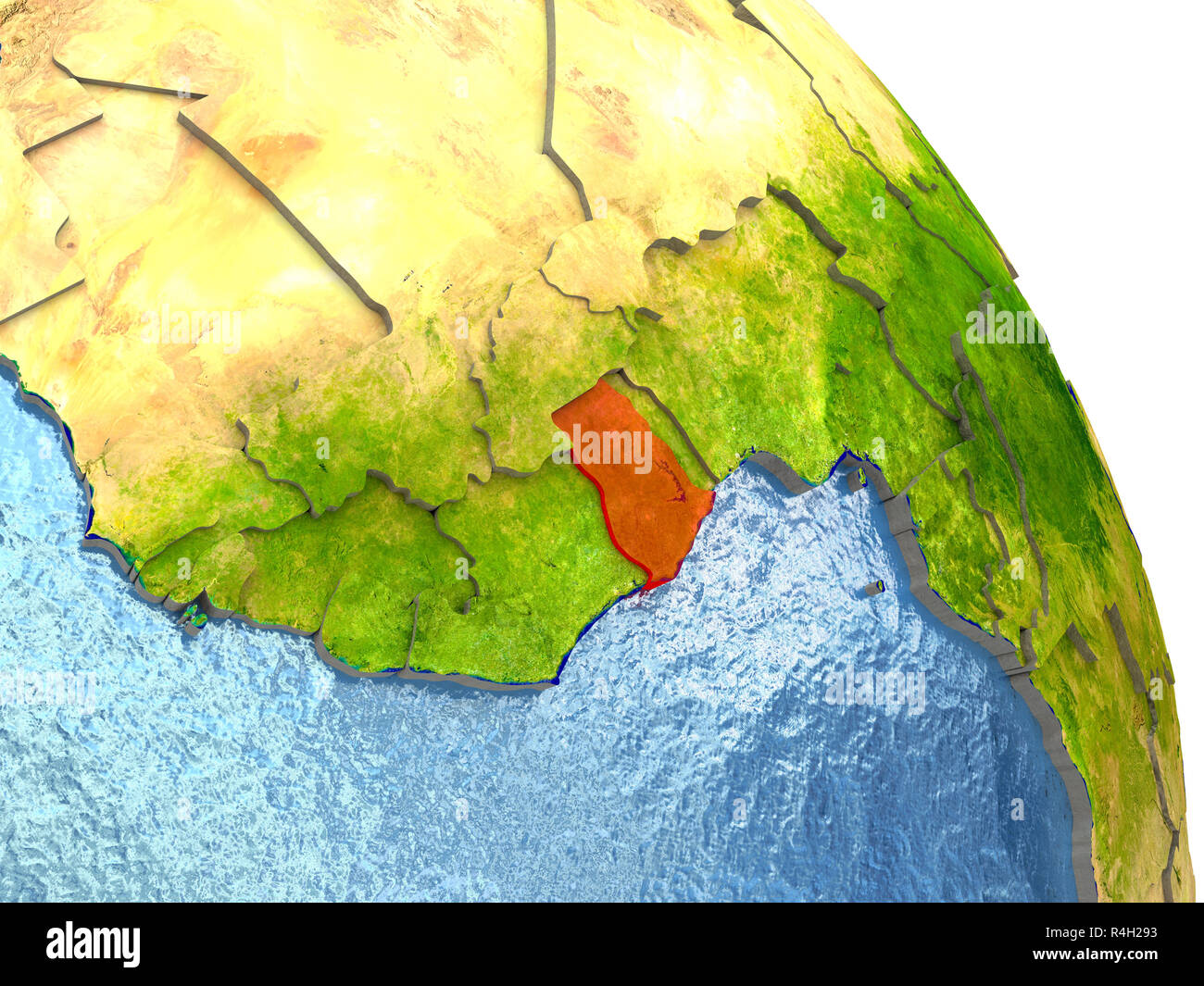Illustration ghana highlighted in hi-res stock photography and images ...