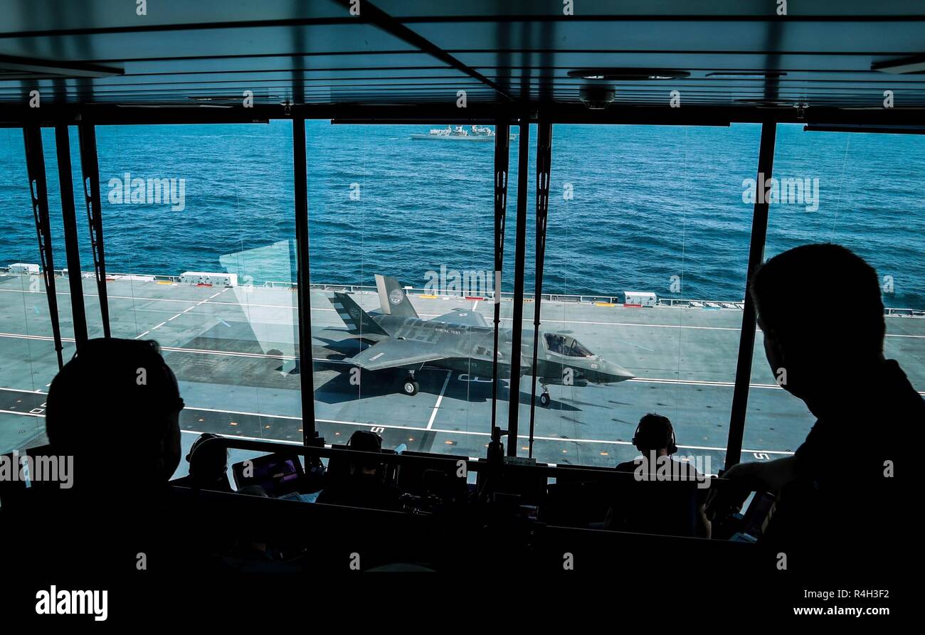 The view from the 'Flyco' as Royal Navy Cmdr. Nathan Gray makes the ...