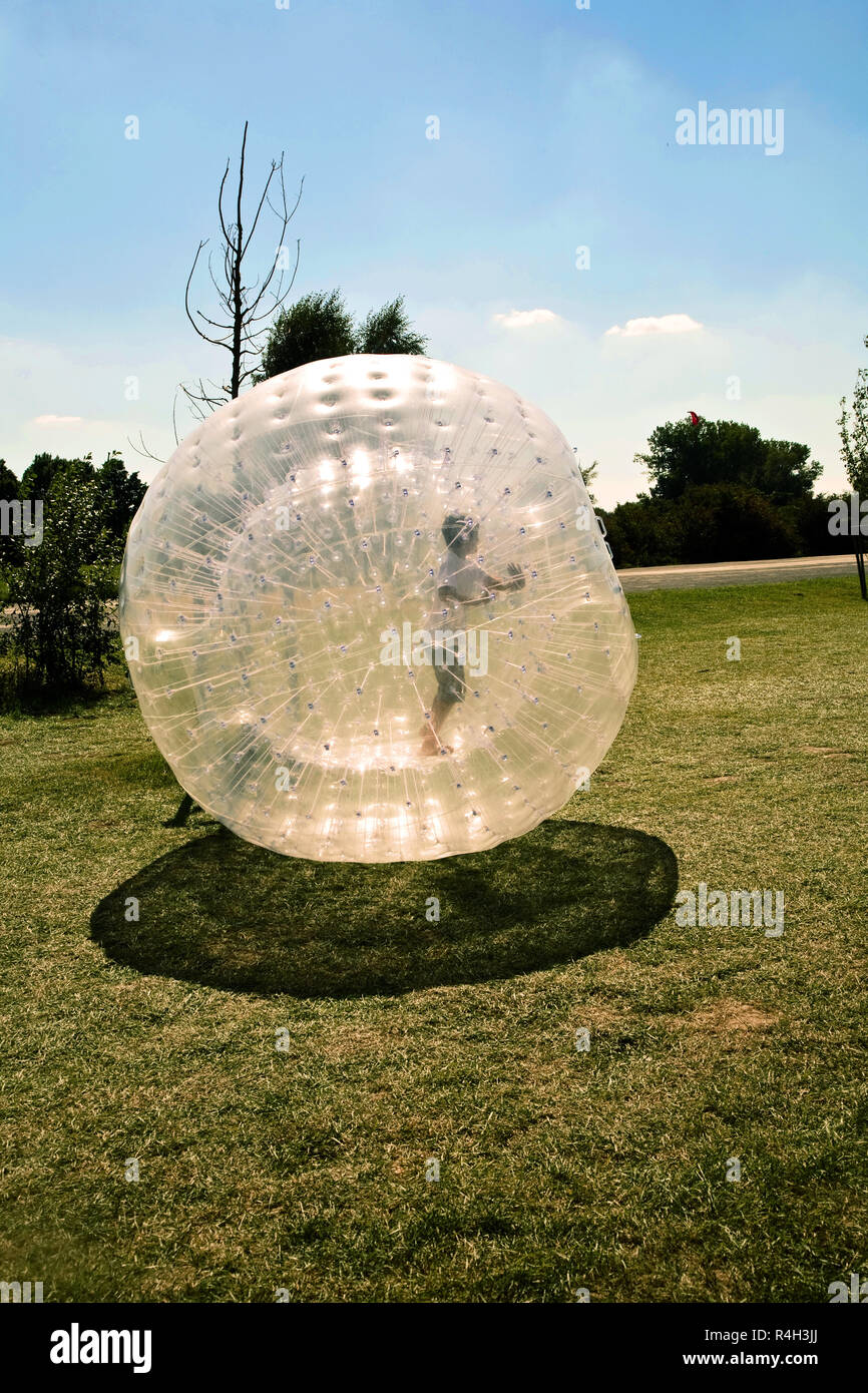 Zorbing down hill hi-res stock photography and images - Alamy