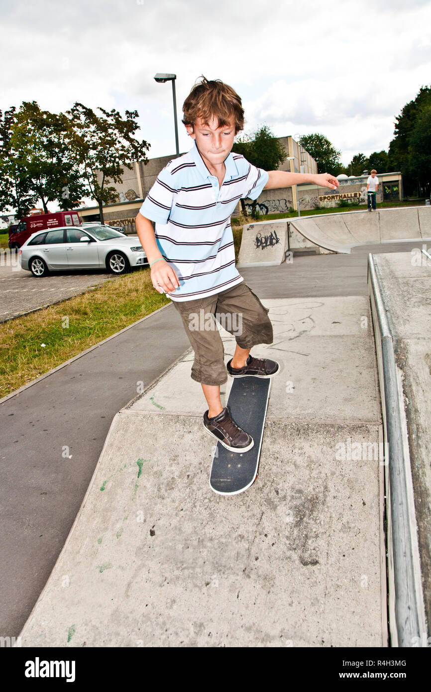 boy is skating with speed Stock Photo - Alamy