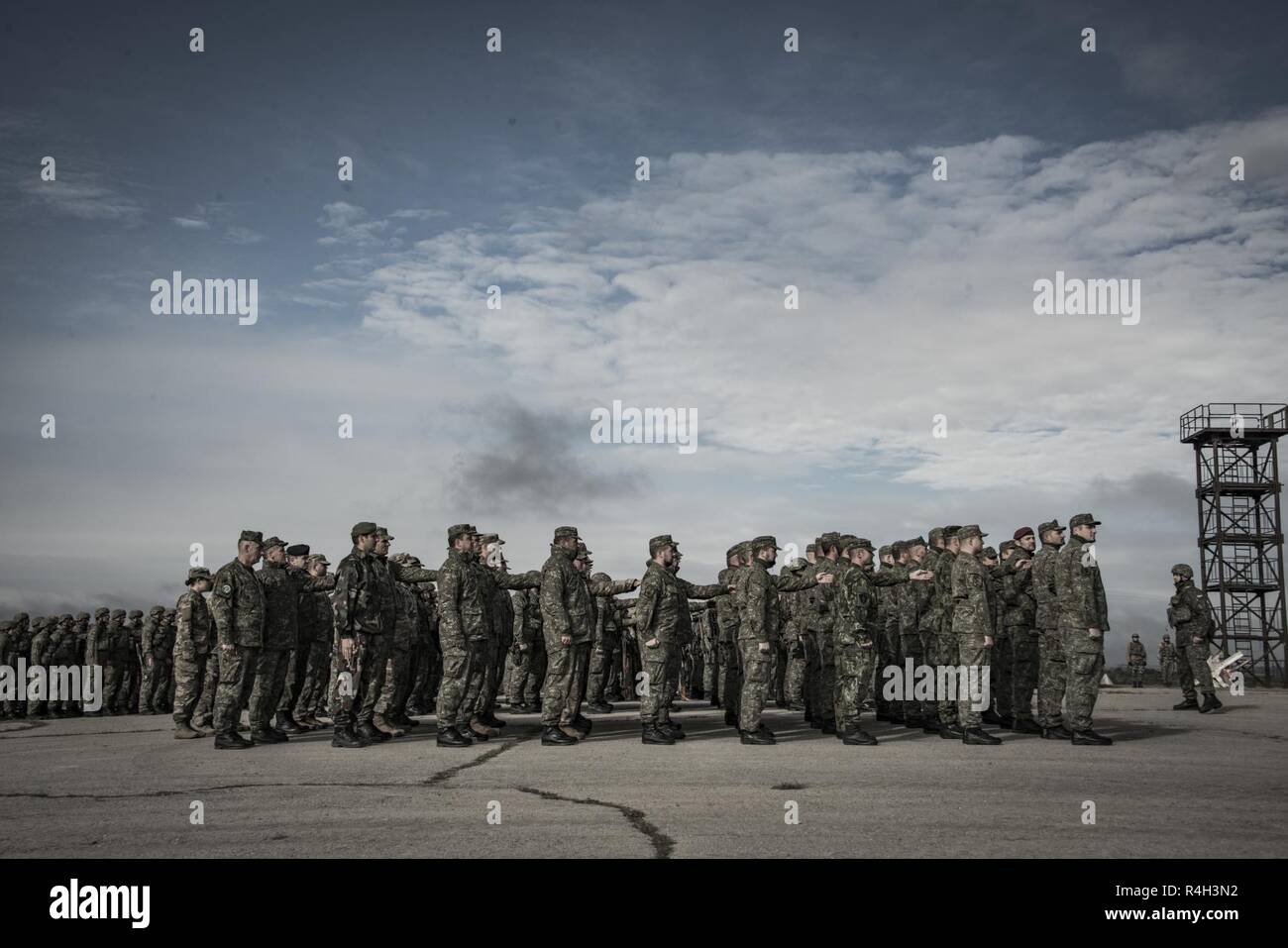Slovak soldiers stand in formation for the opening ceremony of Slovak ...