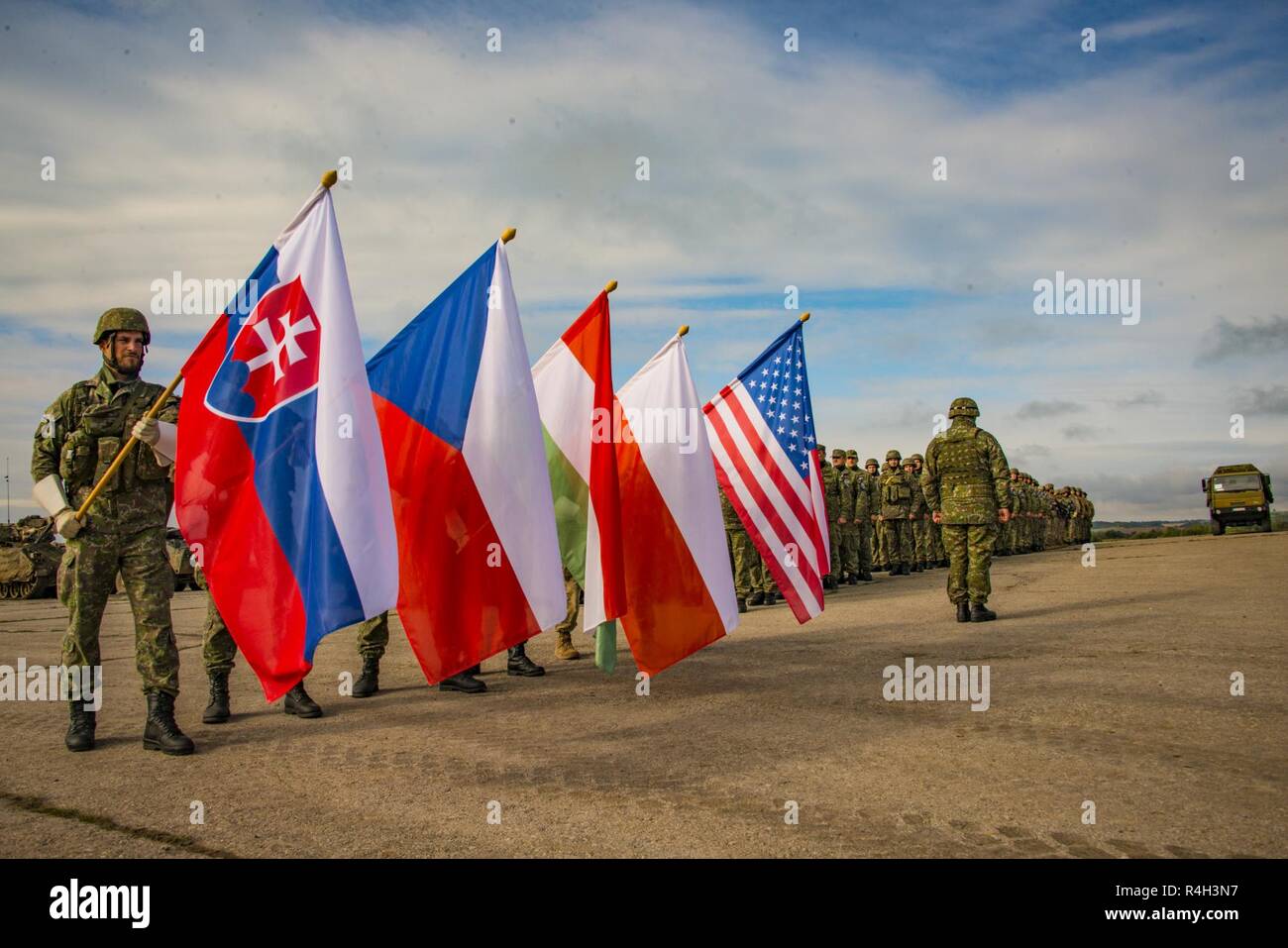 Soldiers from the five represented countries participating in Slovak ...