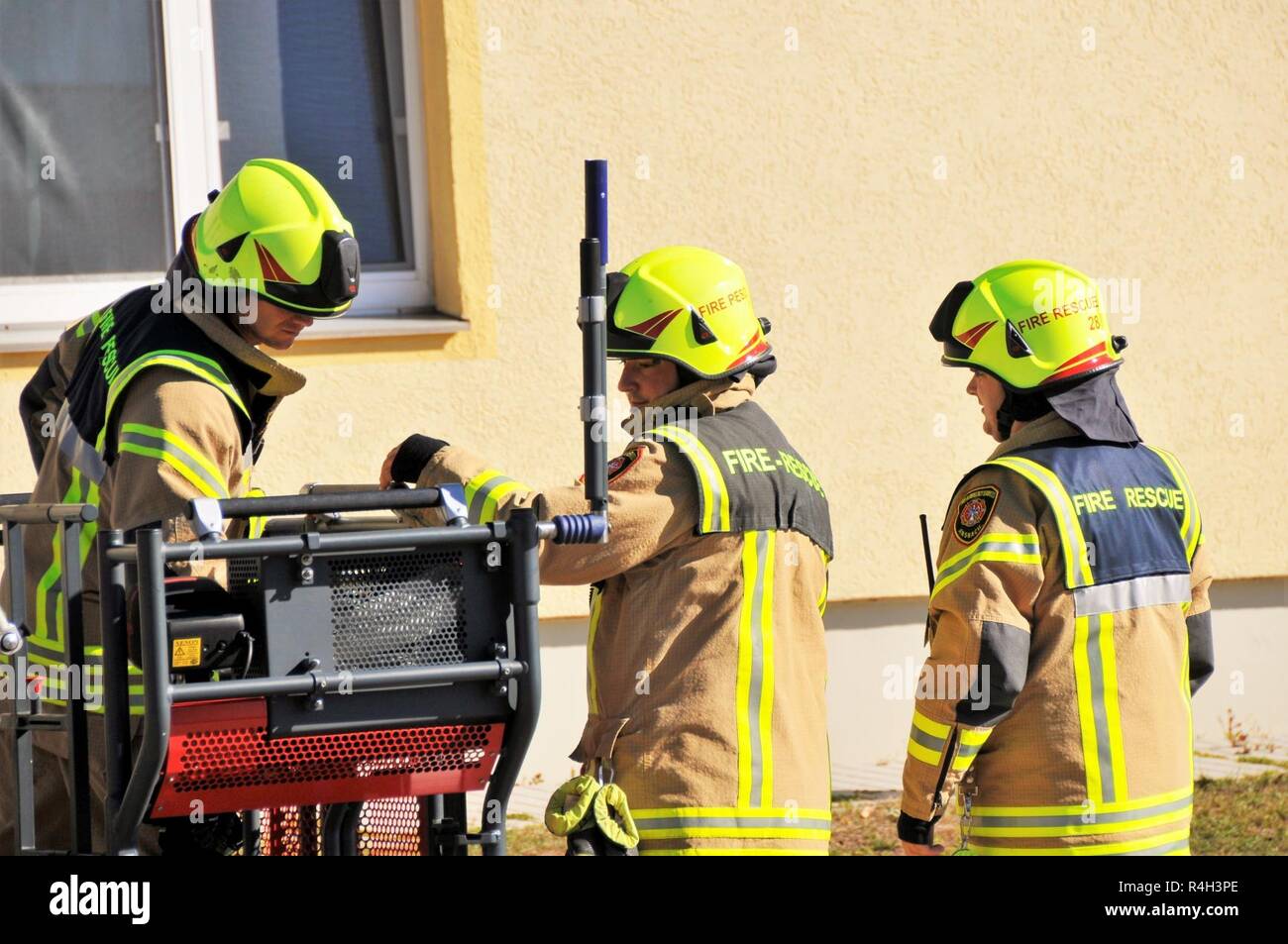 U.S. Army civilian firefighters assigned to U.S. Army Garrison Ansbach ...