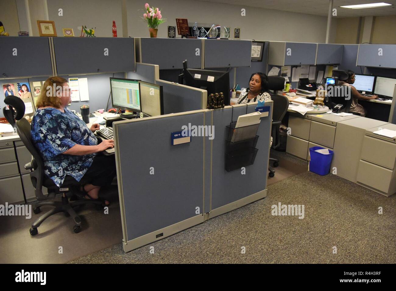 Members of the 81st Comptroller Squadron work on the fiscal year 2018 ...