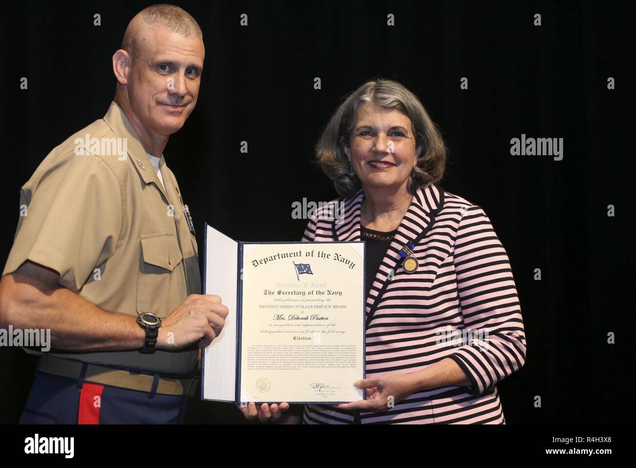 Mrs. Deborah Paxton, mental health advisor, Wounded Warrior Regiment (WWR), and U.S. Marine ...