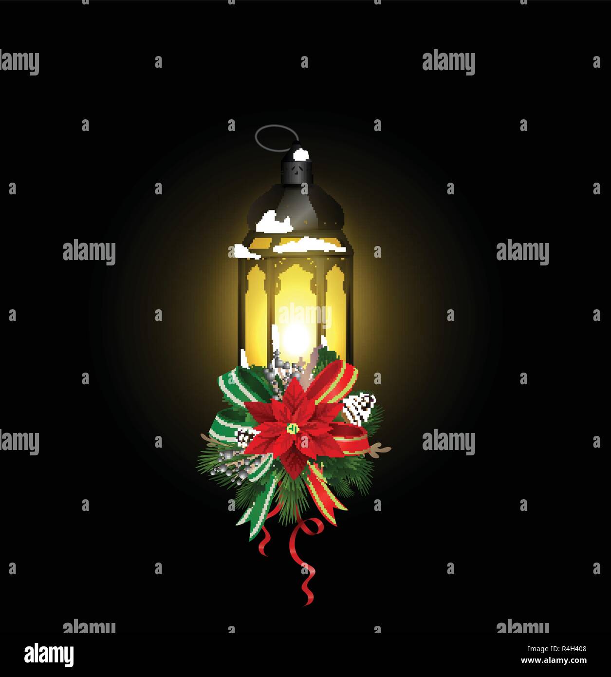 Christmas decoration with street light Stock Vector Image & Art - Alamy