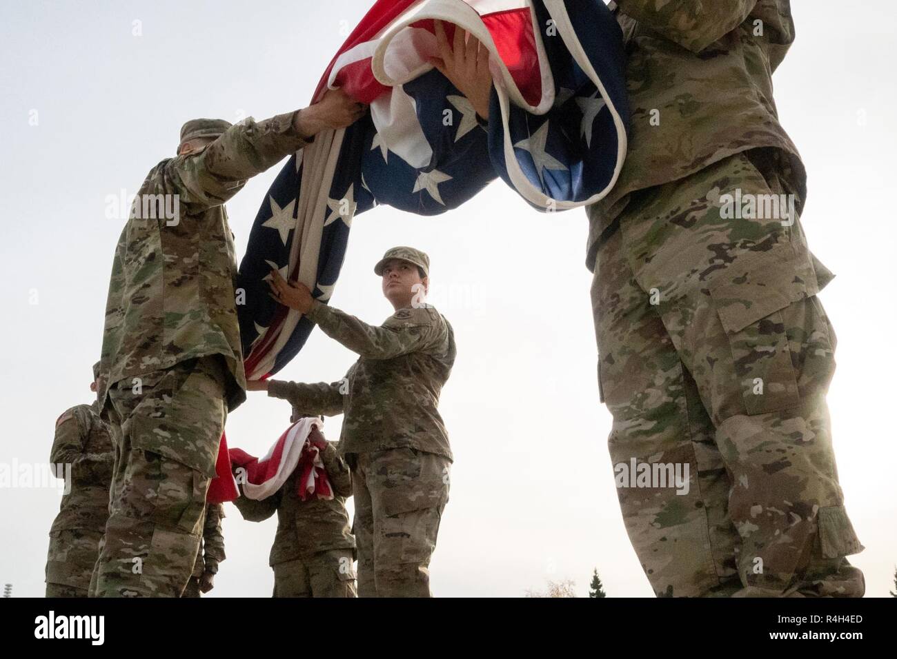 Army Pfc. Alyssa Lapitan, center, a native of Tucson, Ariz., assigned ...