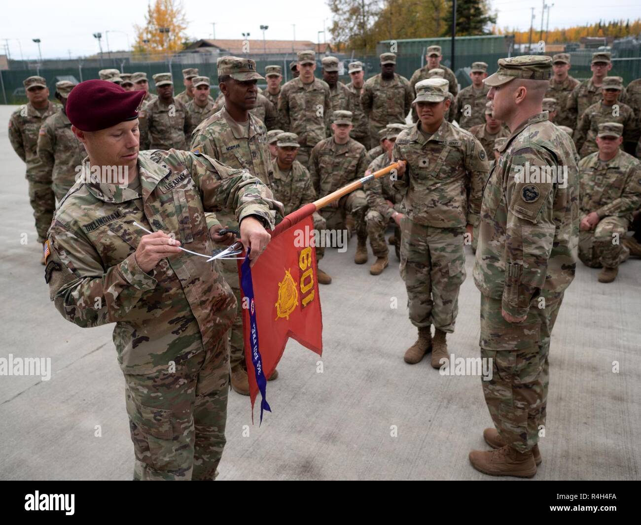 U.S. Army Alaska Command Sgt. Major Jeffrey Dillingham presents ...