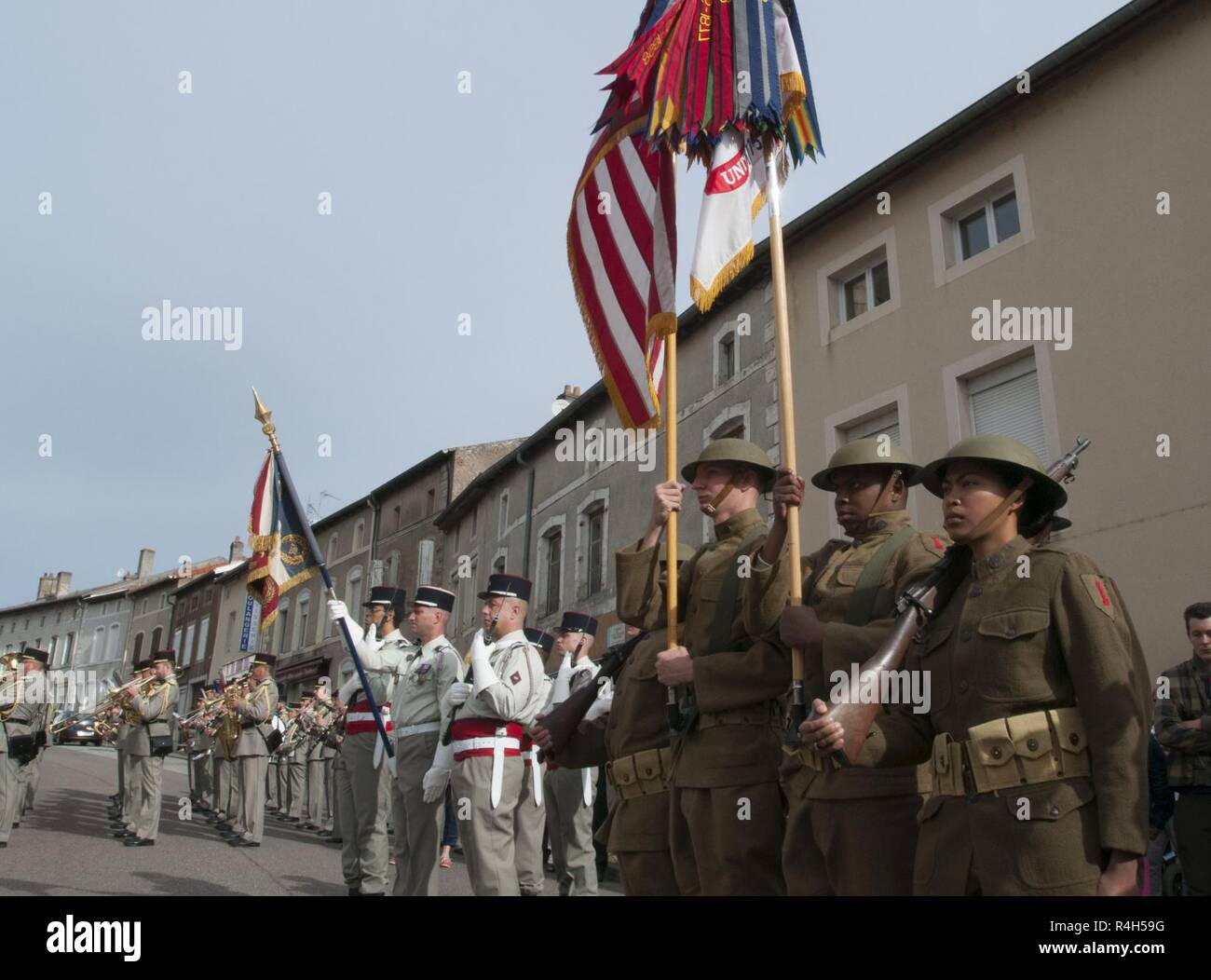 Members of the 1st Infantry Division serve as the U.S. Color Guard ...