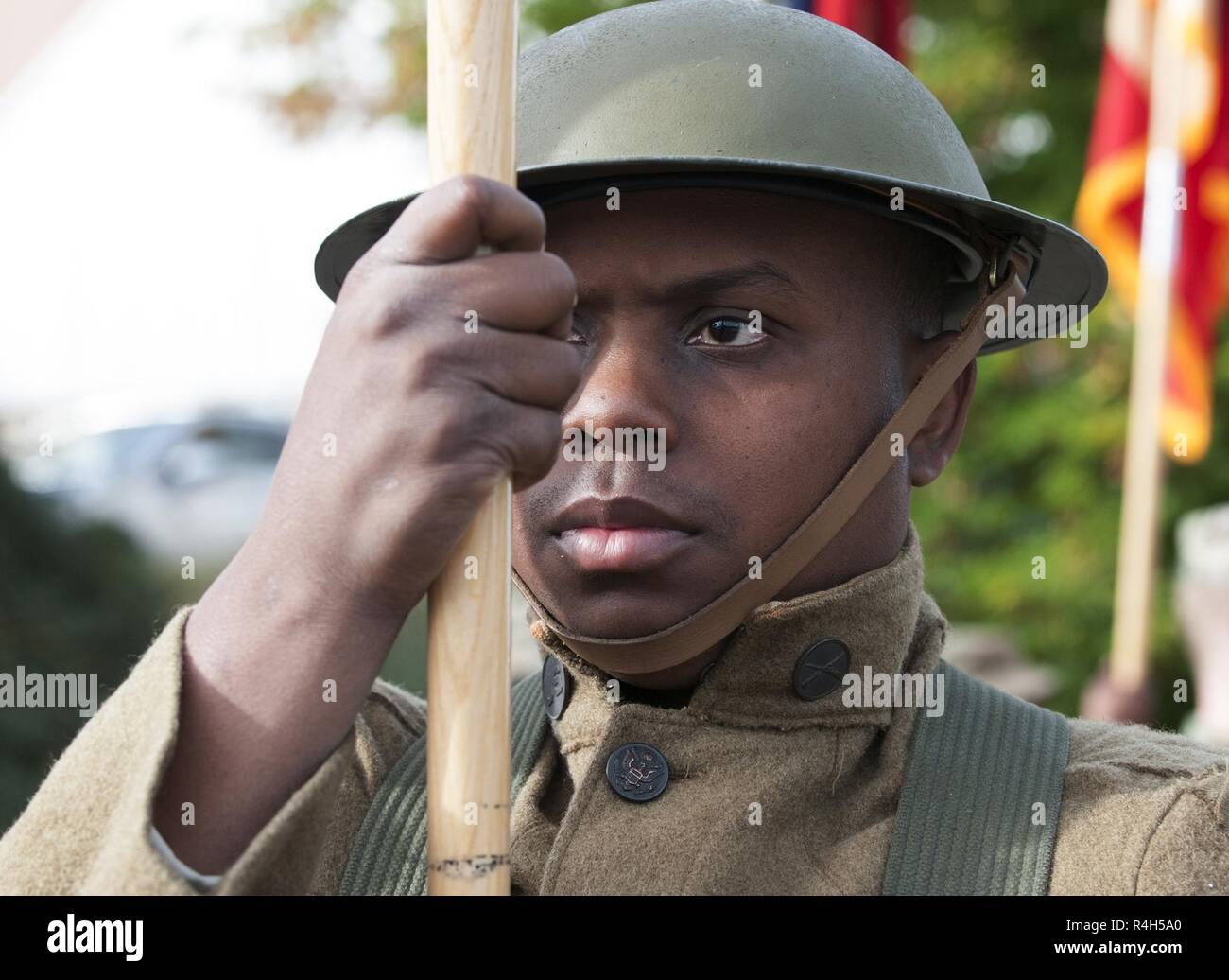 Members of the 1st Infantry Division serve as the U.S. Color Guard ...