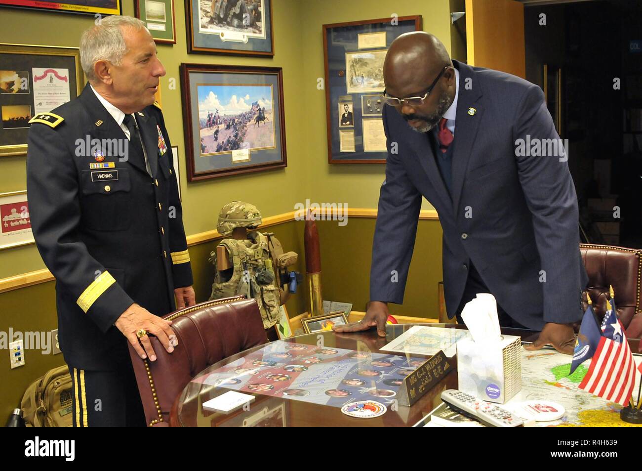 Liberian President George Manneh Weah and Minister of Defense Daniel ...
