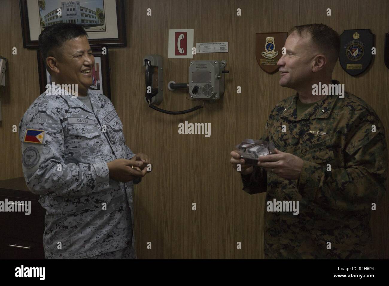 U.S. Marine Brig. Gen. Chris McPhillips and Philippine Naval Officer ...