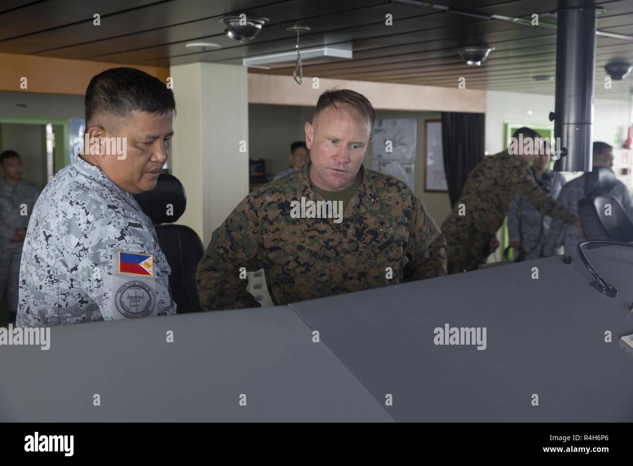 U.S. Marine Brig. Gen. Chris McPhillips and Philippine Naval Officer ...