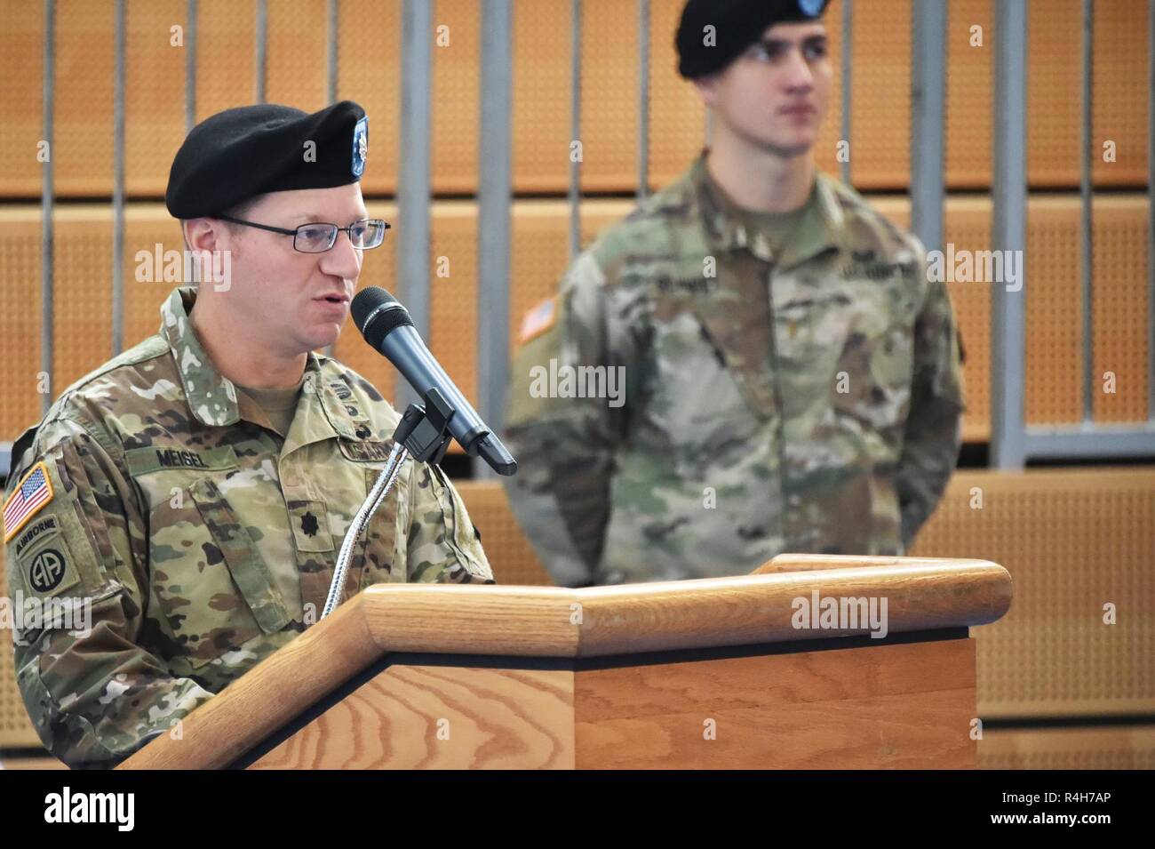 U.S. Army Lt. Col. Jonathan W. Meisel, left, Commander of the 18th ...