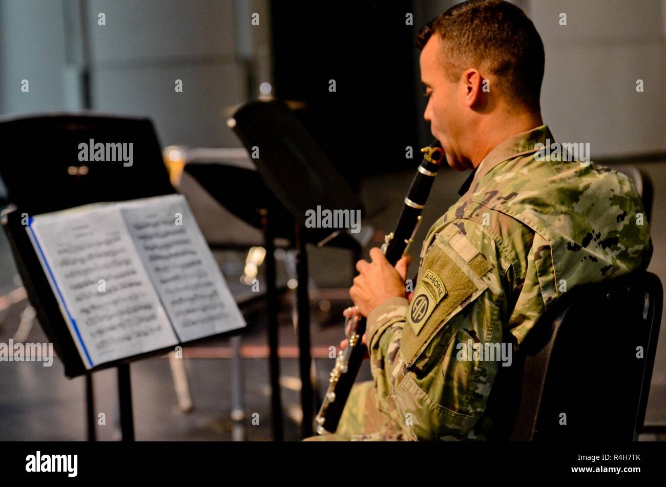 U.S. Army Spc. Tyler Goudlock, a musician assigned to the 82nd Airborne ...