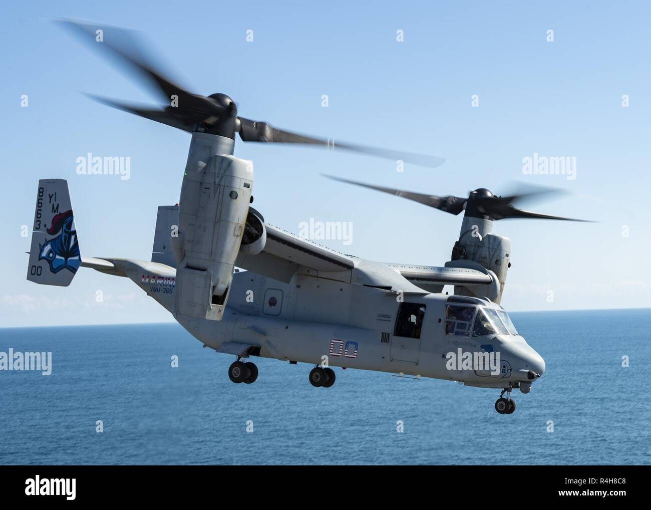 ATLANTIC OCEAN (Oct. 3, 2018) An MV-22B Osprey, attached to Marine ...