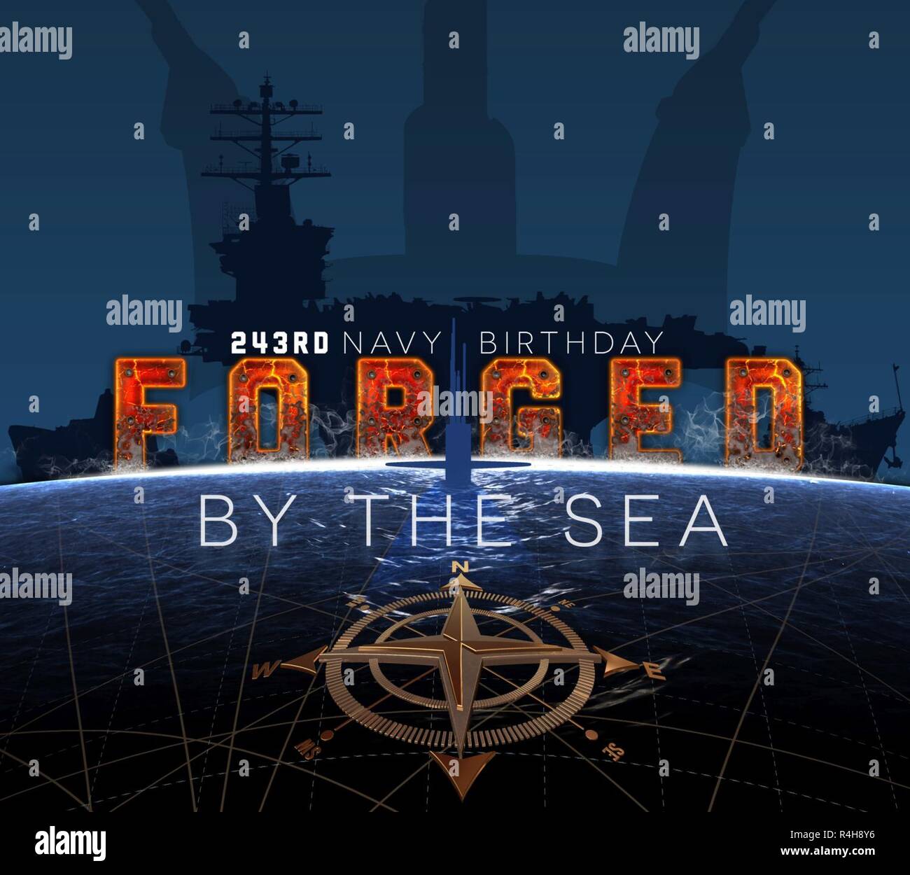 US Navy birthday poster Stock Photo - Alamy